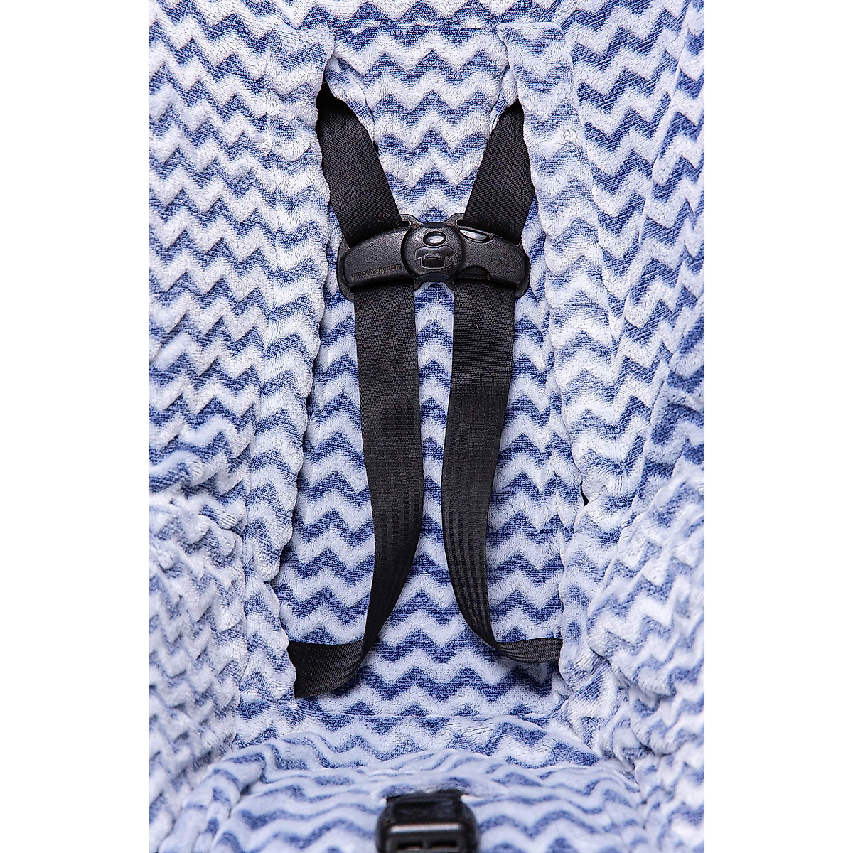 Niko Easy Wash Children's Car Seat Cover & Liner - Blue Chevron Minky - Great for Winter Weather - Universal FIT - Crash Tested - Waterproof SEAT Bottom - Mess Protection - Machine Washable