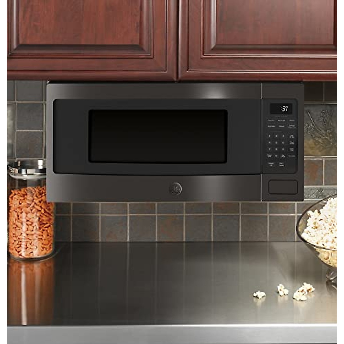 GE PEM31DFWW Profile 1.1 Cu. Ft. White Countertop Microwave