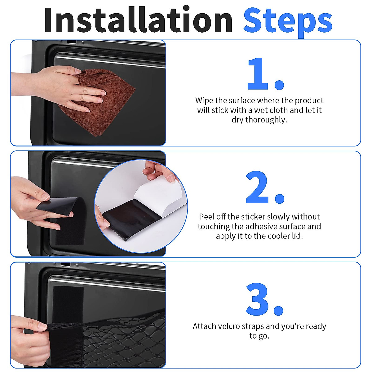 Olaismln 2 Pack Cooler Storage Nets, Camping Ice Bag Organizer for Dry Storage Compatible with YETI Cooler, RTIC Cooler and Other Cooler Accessories, Durable Cooler Organizer Insert