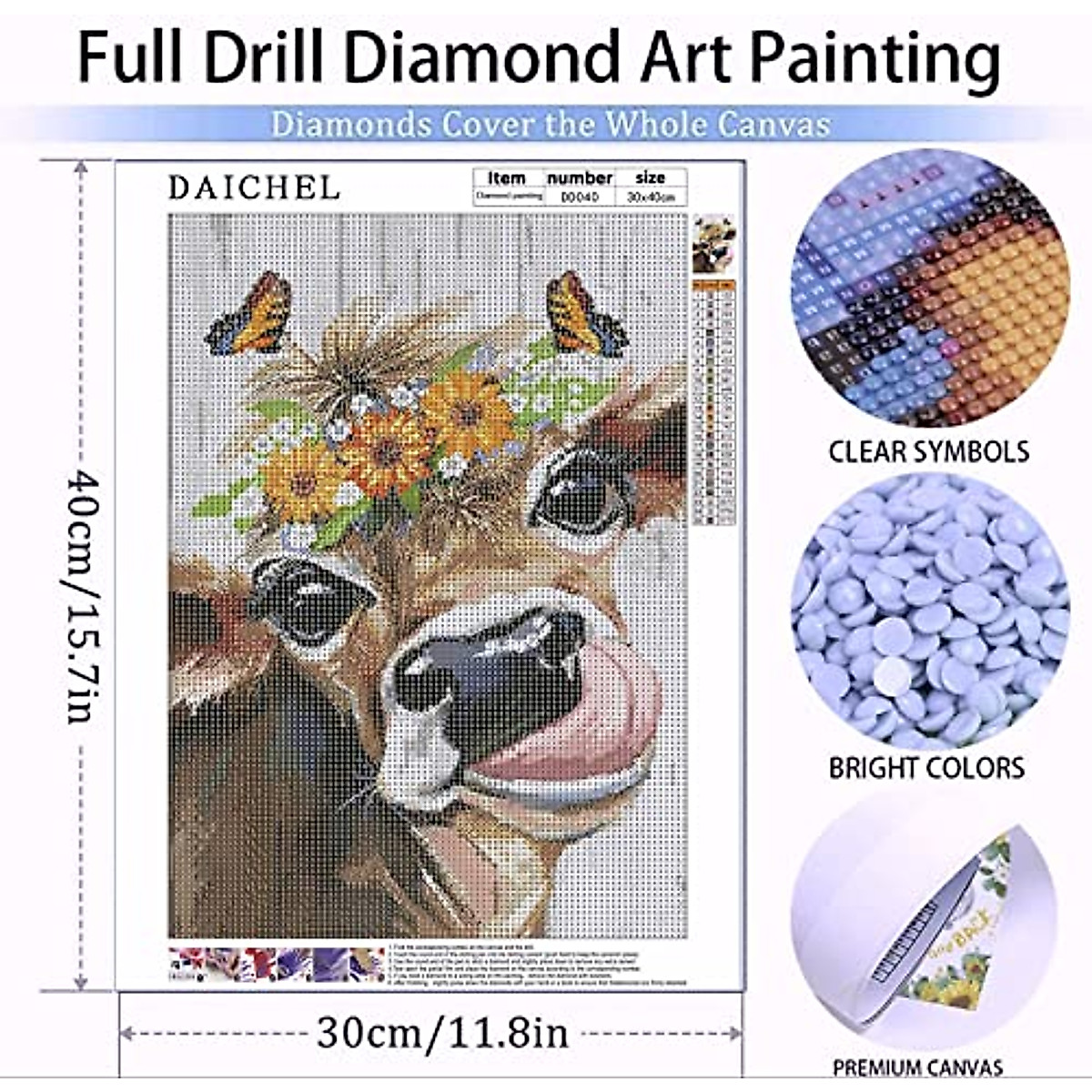 Highland Cow Diamond Art Painting Kits for Adults - Full Drill Diamond Dots Paintings for Beginners, Round 5D Paint with Diamonds Pictures Gem Art Painting Kits DIY Adult Crafts Kits 12x16inch