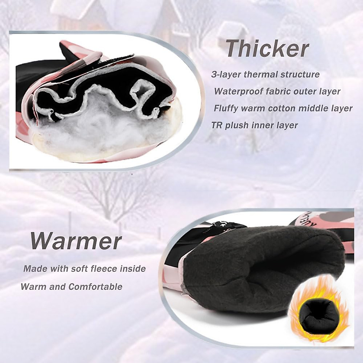 SPOTFISH Camo Gloves Women Pink Ski Gloves for Women Waterproof Touchscreen Thick Warm Winter Gloves Snowboarding Gloves for Womens(Camo Pink, One Size)