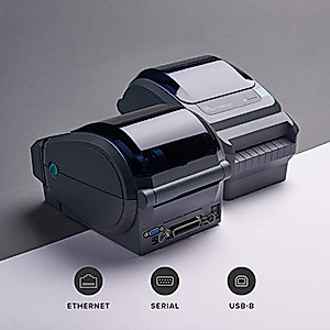 ZEBRA GX420d Direct Thermal Desktop Printer Print Width of 4 in USB Serial and Ethernet Port Connectivity Includes Cutter GX42-202412-000