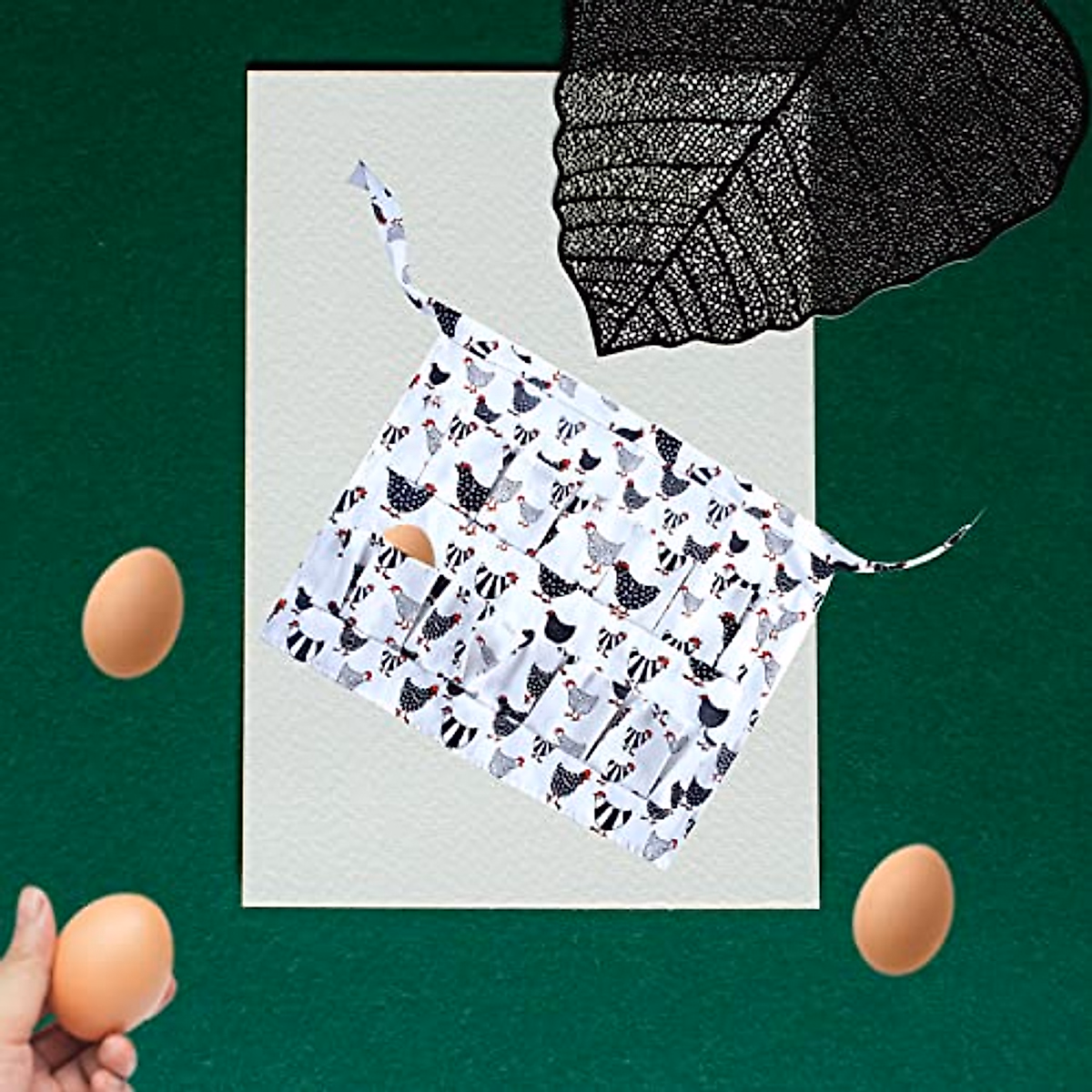 Egg Collecting Apron Chicken Egg Apron for Fresh Eggs Holder Deep Pocket Gifts for People with Chickens Coop Accessories for Housewife