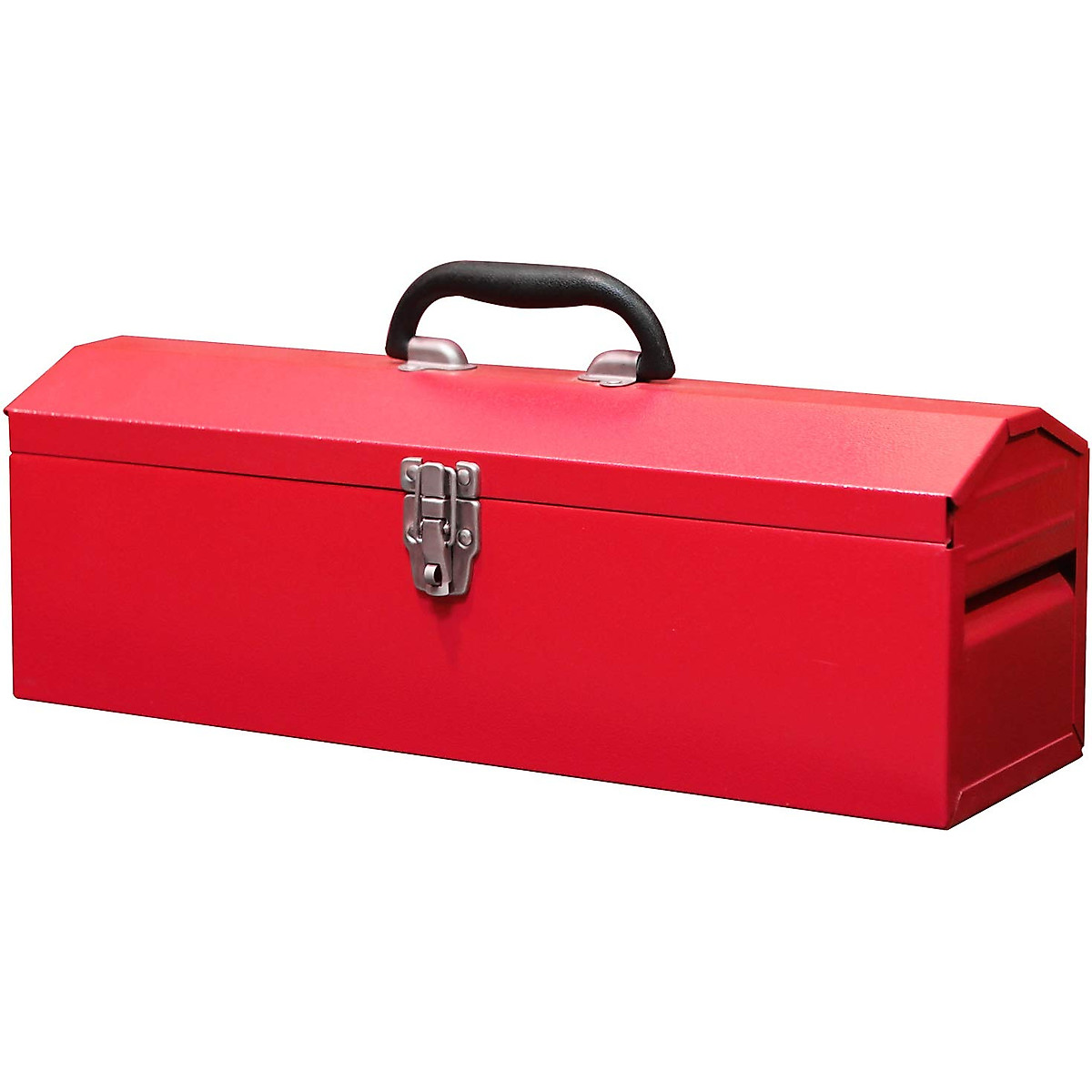 BIG RED TB101 Torin 19" Hip Roof Style Portable Steel Tool Box with Metal Latch Closure and Removable Storage Tray, Red, 19.1" x 6.1" x 6.5"