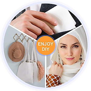 Soft and Stable Fabric Poly Cotton Broadcloth, Plain Poly Cotton Fabric, Poly Cotton Dress Craft Material for Embroidery, Embroidery Fabric Cotton, White (1.6 Yard x 1 Yard)