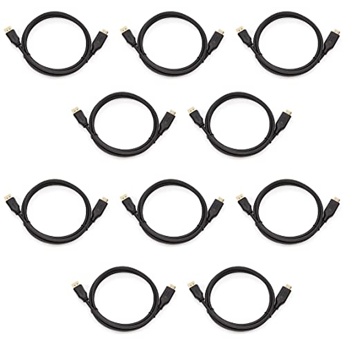 Amazon Basics Uni-Directional DisplayPort to HDMI Display Cable 4K@30Hz - 6 Feet, 10-Pack, Black,Television
