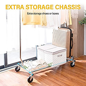 BIEAMA Clothing Garment Rack, Capacity 450 lbs Standard Rod, Heavy Duty Coat Rack, Chrome