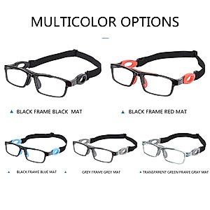 SooGree Sports Glasses for Men Womens,Protective Eyewear Baseball Running Sports Cycling Glasse,Anti Fog Shock Absorption with Adjustable Strap(Green frame gray pad)