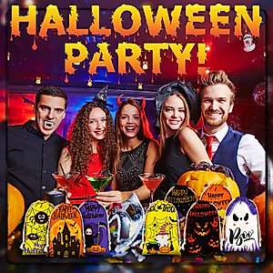 24 Pieces Halloween Drawstring Gift Bags 4 x 6 Inches Goodie Bags Halloween Party Favors Bags Halloween Canvas Bags for Kids Party Supplies, 8 Styles