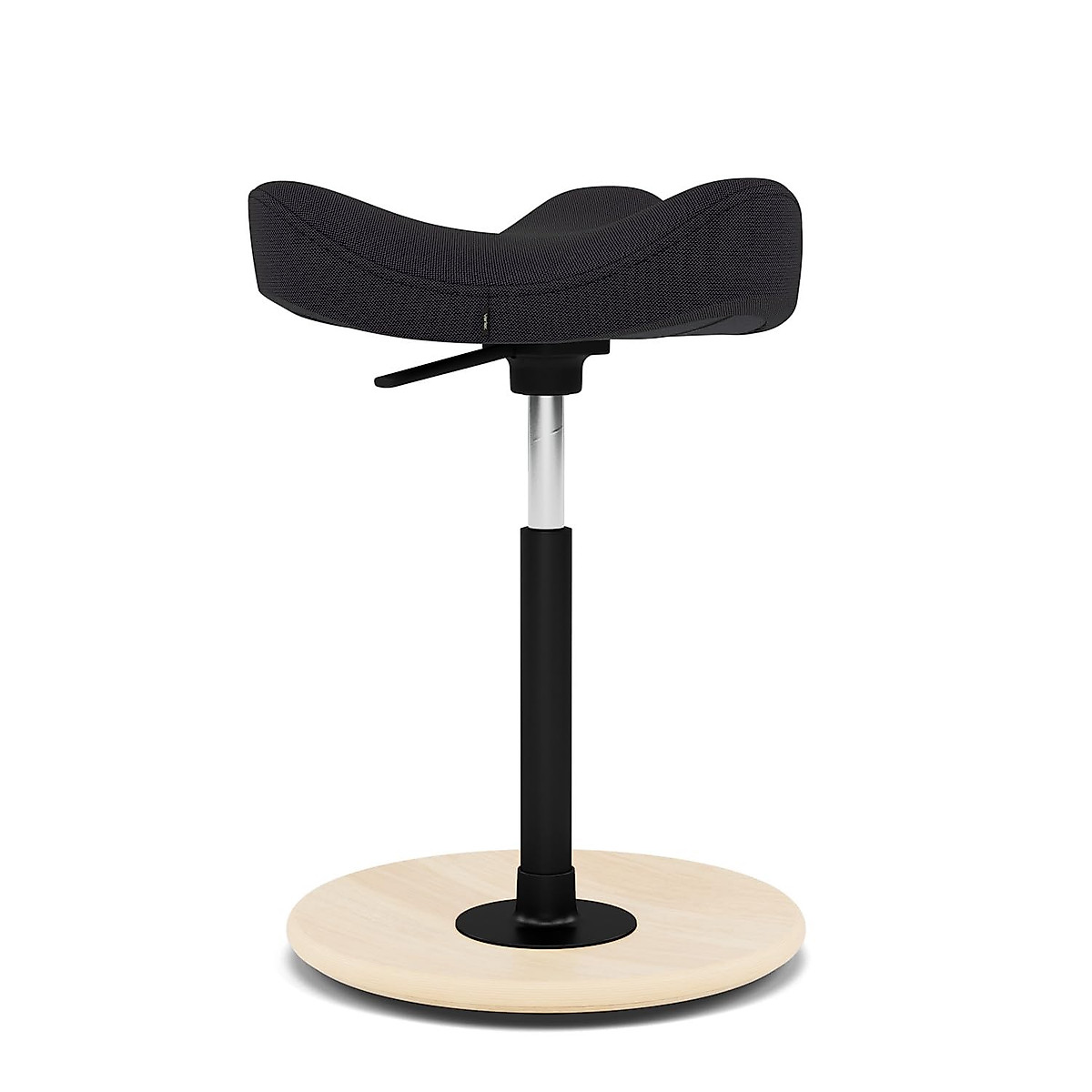 Varier Move Tilting Saddle Stool (Black Revive Fabric with Natural Ash Base)