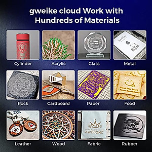 Gweike Cloud Pro II Laser Engraver with Rotary, 50W Output Power Laser Cutter Support LightBurn, 0.025mm Compressed Spot Higher Accuracy DIY Laser Engraving Machine for Wood, Metal, Acrylic, Leather