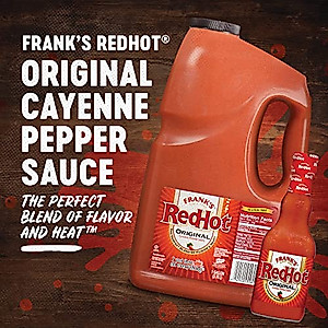 Frank's RedHot Original Cayenne Pepper Hot Sauce, 1 gal - One Gallon Bulk Container of Cayenne Pepper Hot Sauce to Add Flavorful Heat to Entrees, Sides, Snacks, and More