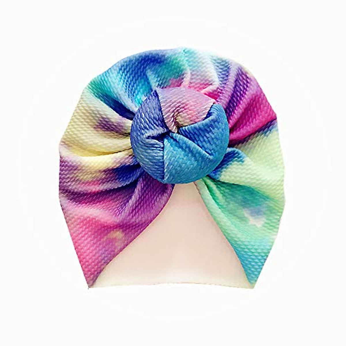 Asufegucd Baby Nylon Big Bow Turban Hats India Beanie Bohemia Donuts Cap Girls Headwear Bun Knot (Multicoloured ASFK8728)