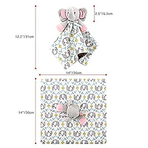 Zooawa Elephant Loveys for Babies Unisex for 1 2 3 4 5 6 Months Security Blanket Soft Stuffed Animal Elephant Baby Stuff Lovie Snuggle Blanket, Soothing Plush Toys Baby Gift for Newborn, Colours