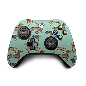 Head Case Designs Officially Licensed Cat Coquillette Dachshunds Art Mix Vinyl Sticker Gaming Skin Case Cover Compatible With Xbox One S Console and Controller Bundle