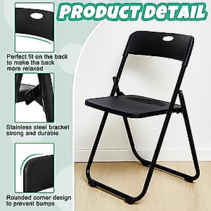 Sintuff 12 Pcs Plastic Folding Chair Steel Folding Dining Chairs Folding Chairs Bulk Fold up Event Chair Portable Commercial Chair with Steel Frame 350lb for Office Wedding Indoor (Black)