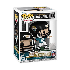 POP Football: Jaguars - Trevor Lawrence Funko Vinyl Figure (Bundled with Compatible Box Protector Case), Multicolor, 3.75 inches