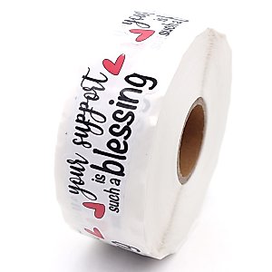 1.5'' Your Support is Such a Blessing Stickers,Thank You Stickers,Handmade Stickers,Business Stickers,Envelopes Stickers for Online Retailers,Handmade Goods,Small Business,500 Labels Per Roll