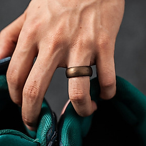 ThunderFit Silicone Wedding Rings for Men, 5 Rubber Engagement Bands 8.7mm Wide 2mm Thick