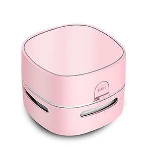 ODISTAR Desktop Vacuum Cleaner, Mini Table dust Sweeper Energy Saving,High Endurance up to 400 mins,360º Rotatable Design for Keyboard/Home/School/Office (Pink)