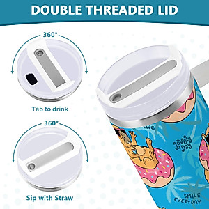 DIGTIA Stainless Steel Insulated Tumbler w/Handle & Straw, Sunglass Capybara Double Wall Vacuum Travel Coffee Mug Cup w/Lid, Leak-Proof Sports Summer Beach Water Bottle,30oz