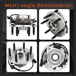 4WD Only Front Wheel Hubs and Bearing Assembly 4x4 AWD for Chevrolet 2002 03 04 05 06 Silverado/Suburban/Avalanche 1500 Tahoe GMC Sierra Savana Cadillac Escalade 6 Lugs w/ABS