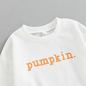 TheFound 0-5T Baby Boys Halloween Outfit Set Infant Newborn Girls Pullover Sweatshirts Cotton Pant Casual Clothes (Orange, 6-12 Months)