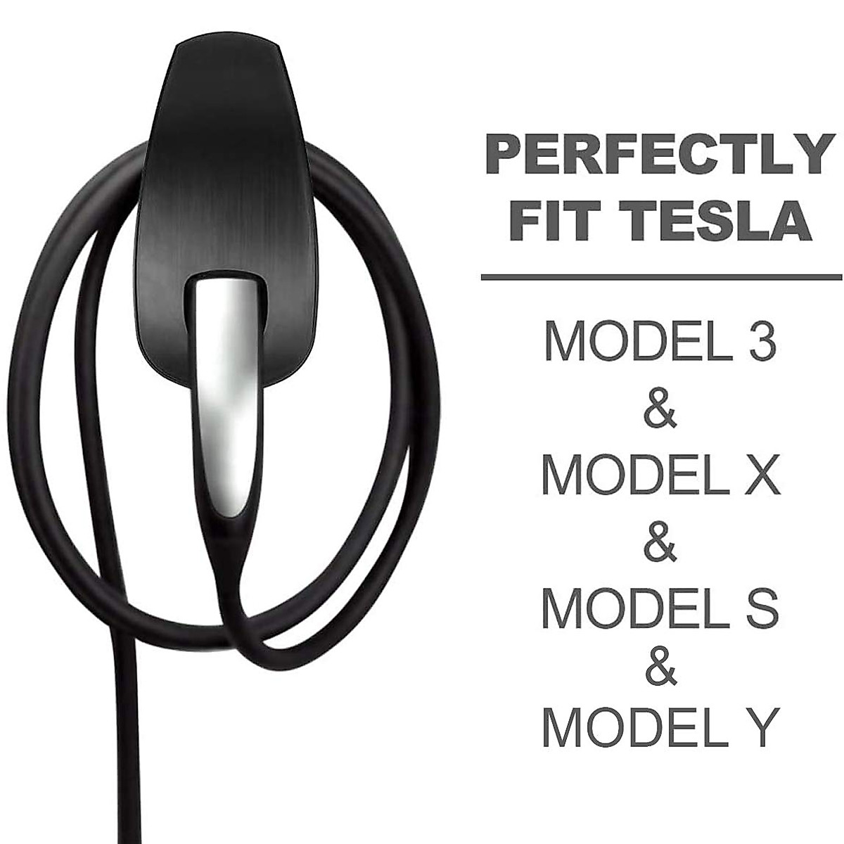 Charging Cable Organizer for Tesla,Wall Mount Connector Holder, Charger Cable Holder Adapter with Chassis Bracket,Compatible with Model 3/S/Y/X,Black
