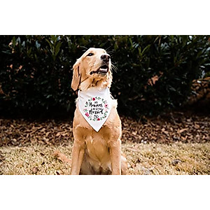 Ptzizi Funny My Humans are Getting Married White Pet Dog Bandana Bibs Scarf, Wedding Photo Prop Pet Accessories for Dog Lovers Gift