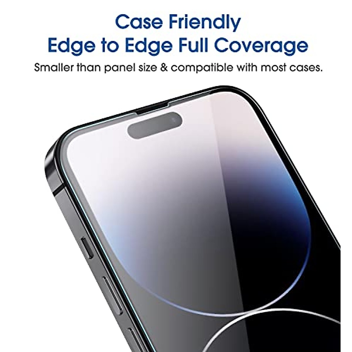 amFilm Screen Protector OneTouch Compatible with iPhone 14 Pro Max 6.7", Dynamic Island Compatible- with Easy Installation Kit, Full Coverage Case Friendly, Tempered Glass, 2 Pack