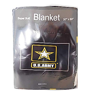 United States U.S. Army Star Black 50x60 Inch 50"x60" Throw Blanket Super Soft Plush Fleece