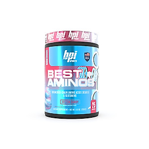 BPI Sports Best Aminos - BCAA Powder Post Workout & Glutamine Recovery Drink with Branched Chain Amino Acids for Hydration & Recovery, for Men & Women - Cotton Candy - 25 Servings