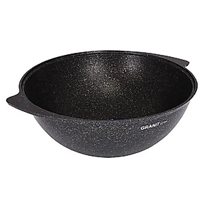 Aluminum Wok Kazan Cooking Pot Granit Ultra Non-Stick Kazan for Making Pilaf with Lid Camping Cookware Dutch Oven Kitchen Pot (6.3-qt. (6 L))