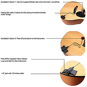traderplus 2Pcs Piezo Contact Microphone Pickup for Guitar Violin Banjo Mandolin Ukulele