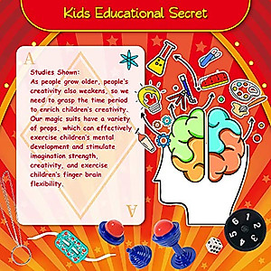 Heyzeibo Magic Kit for Kids - Magic Tricks Games Toy for Girls & Boys, Magician Pretend Play Dress Up Set with Magic Wand & More Magic Tricks, Instruction Manual, for Beginners Toddlers