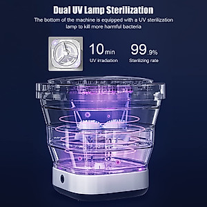 6.6LBS Mini portable washing machine, Foldable washing machine with spin dryer, Portable washer and dryer combo machine, Perfect for Small Clothes, apartments, Camping, Travelling (9L 60W high speed)