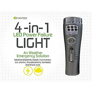 Capstone Lighting 4-in-1 Eco-I-Lite, 2 Pack – Emergency Flashlights, Night Light, Power Failure Light and Work Light – This Rechargeable LED Flashlight is Perfect for Power Outages and Hurricanes