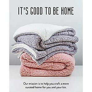 Charcoal Grey & White Sherpa Blanket - Sherpa Throw Blankets, Soft Blanket | Throw Blanket for Couch, Plush Throw Blankets, White Throw Blanket, Fleece Blanket, Fluffy Blanket, 60.5" x 48"