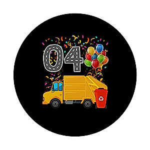 Happy O4 Birthday Rear Loader Garbage Truck PopSockets Swappable PopGrip