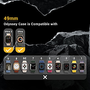 MAGEASY Aircraft-Grade Aluminum Rugged Case for Apple Watch Ultra 2, Apple Watch Ultra 49mm | 2 in 1 Metal Hard Shell with Shockproof Inner Bumper for Max Protection, Odyssey - Titanium