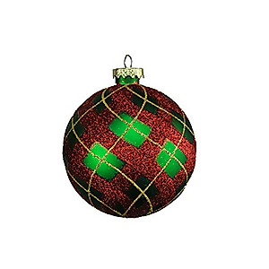 Queens of Christmas 4 Pack Christmas Ornaments, 100mm, Red & Green, 4 Count