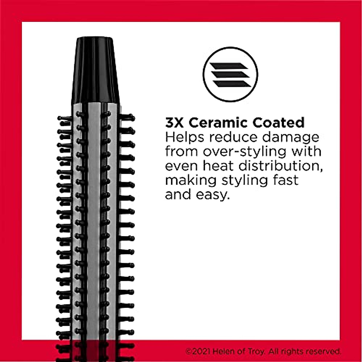 REVLON Perfect Heat Ceramic Curling Iron Brush, Black, 3/4"