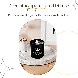 SAGA Natural Soy Wax Candle Scented Sandal Wood, Coconut & English Pear Aromatherapy Jar Candle, 1 Wick Candle with White Glass- 8 oz 55 Hour Clean Burning- Self Care Gift Box for Special Occasions