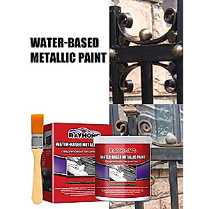 Luckynu Rust Remover, 2Pcs Rust Converter Water Based Metallic Paint, 200g Rust Inhibitor for Metal with Brush, Rust Stopper for Stopping Rust and Preventing from Spreading