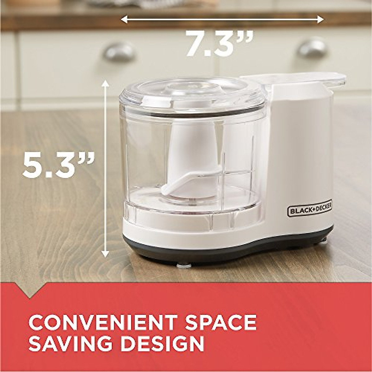 Black+Decker One-Touch HC150W 1.5-Cup Electric Food Chopper, White