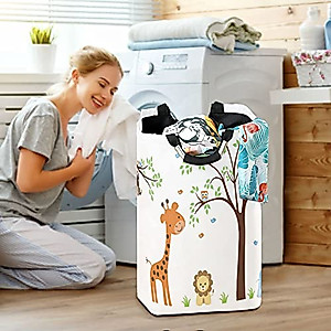 Laundry Basket Large Collapsible Dirty Laundry Hamper Bag Tall Fabric Storage Baskets Rectangle Folding Washing Bin Hand Clothes Organizer for Kids,Dorm 53L (color45)