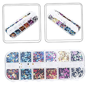 FOMIYES Acrylic Nail Set Bling Decor Kit De Manicura Glitter Flakes Nail Art Sequins Nail Shining Pieces Nail Art Accessory Nail Decoration Nail Flakes Confetti Nail Polish Decorate Flash