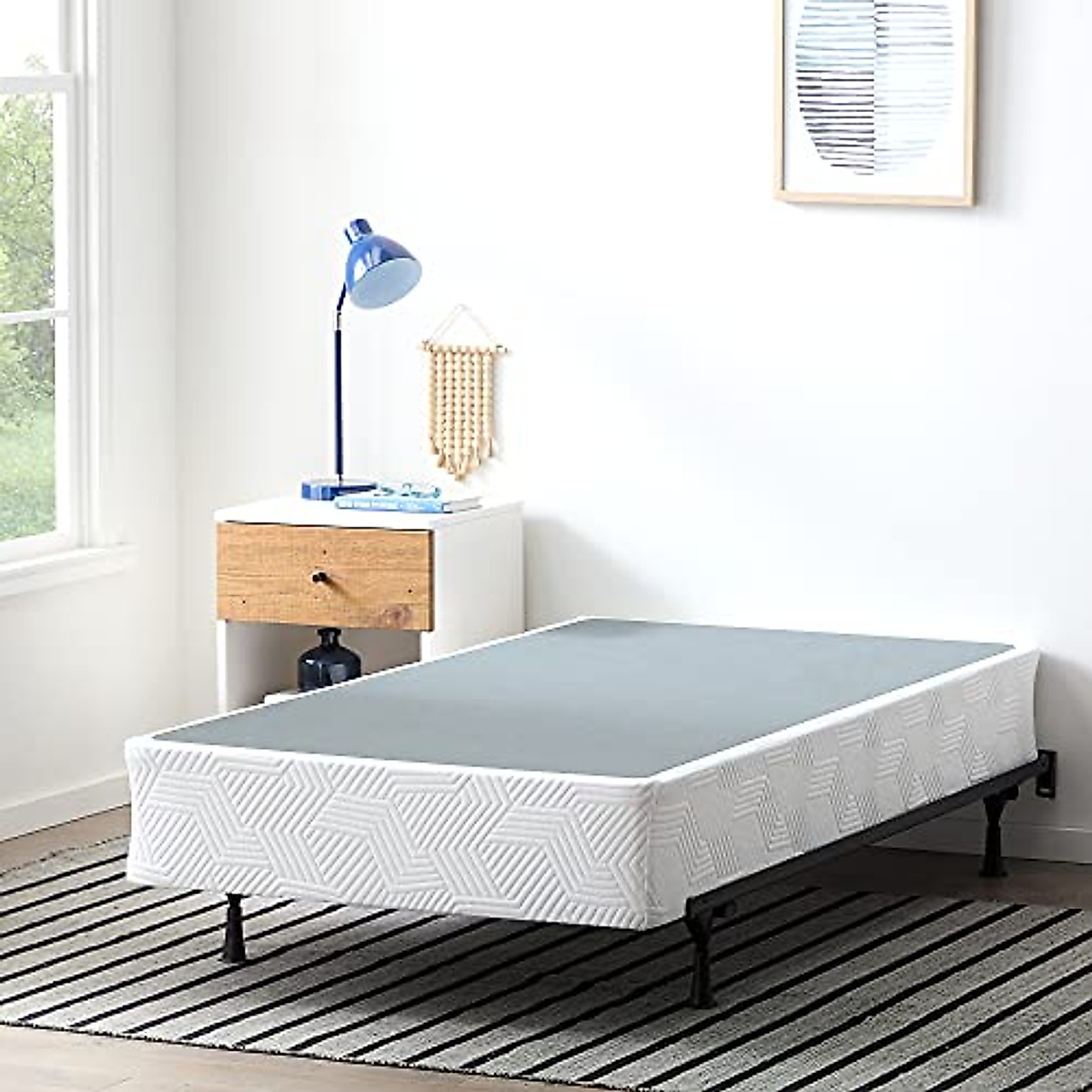 LUCID 8 Inch Gel Memory Foam Plush Mattress with Box Spring - Twin