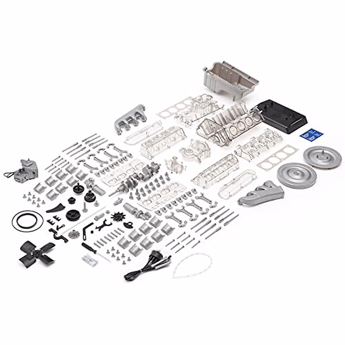 Ford 1965 Mustang V8 Engine Model Kit - Working Model Motor with Collector's Handbook