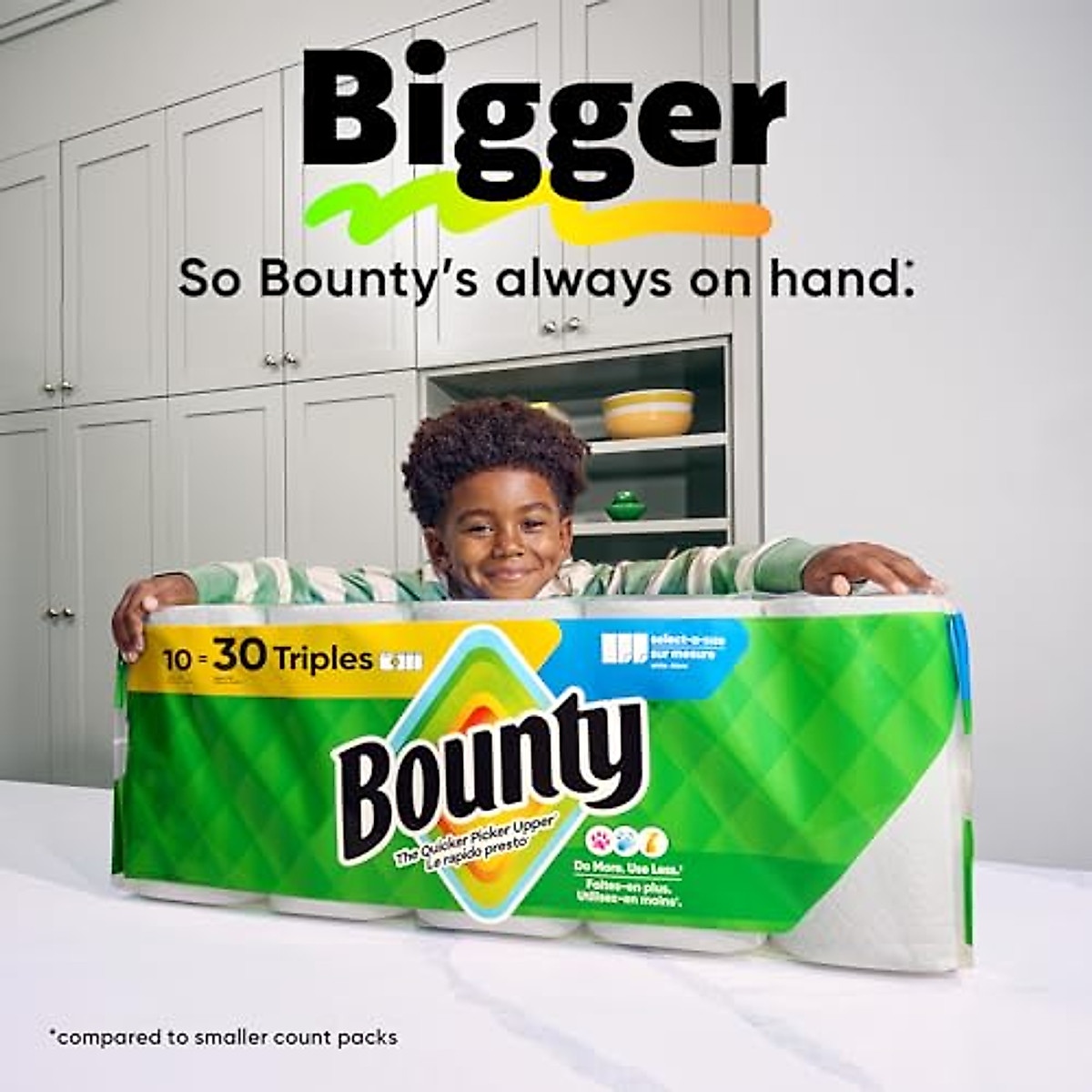 Bounty Select-A-Size Paper Towels, White, 2 Triple Rolls = 6 Regular Rolls